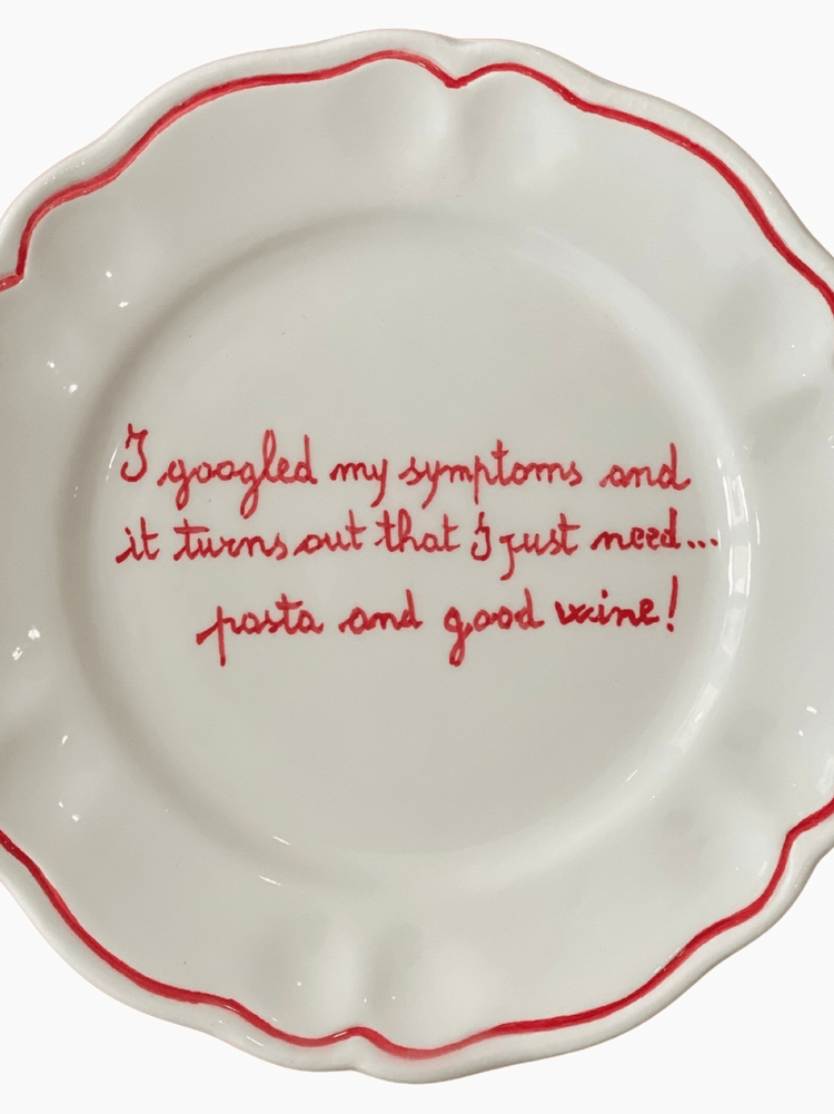 I Need Pasta and Good Wine Plate Set | The Go-To